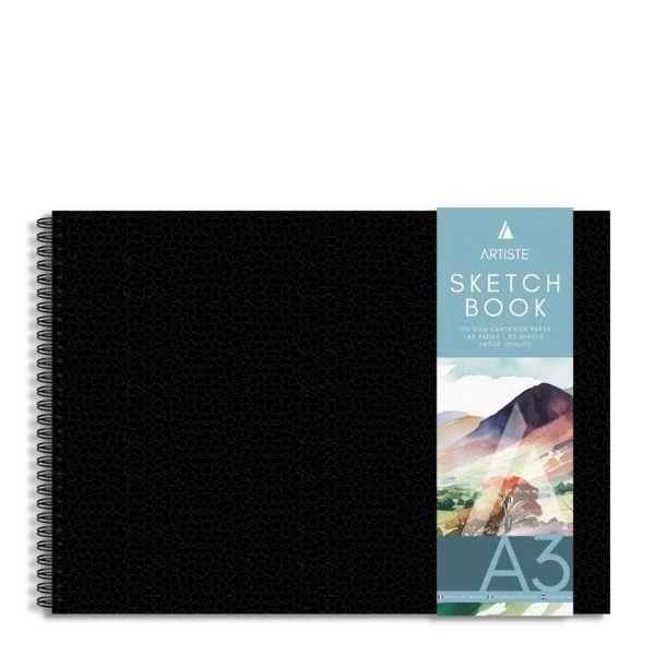 A3 / A4 Hardback Sketch Book/ 170 Gsm Cartridge Paper / SpiralBound ...