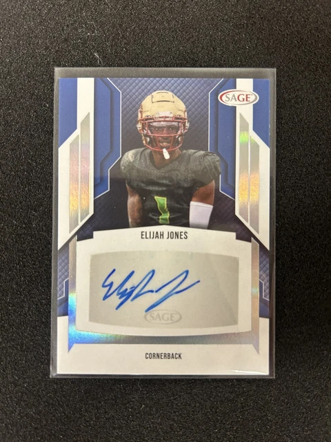 ELIJAH JONES 2024 SAGE Silber RC AUTO #A-EJ Arizona Cardinals Boston ...
