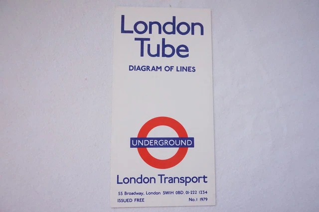 1979 NO. 1 London Transport Underground Map Diagram of Lines Tube Ref ...