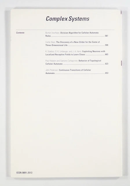 1990 DEC COMPLEX SYSTEMS Stephen Wolfram CELLULAR AUTOMATA computer ...