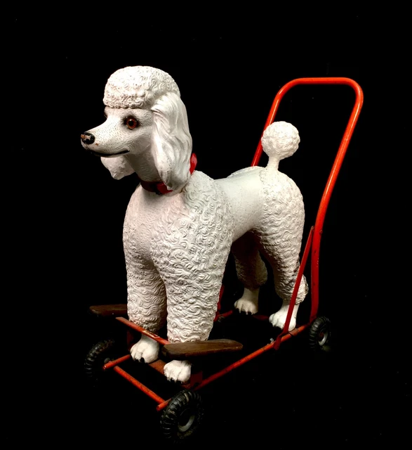 ANTIQUE 1950S TRI-RANG Push Along / Ride On Childs Poodle Toy / Game ...