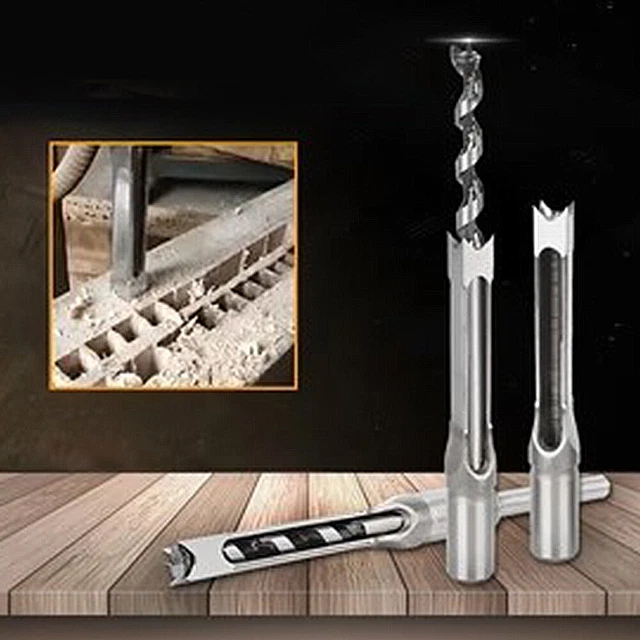 1 PCS SQUARE Hole Mortise Chisel Drill Bits Portable HSS Mortising ...