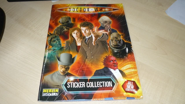 DOCTOR WHO STICKER Collection Album Merlin Part Complete with 122 ...