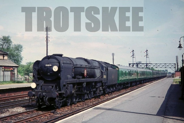 35MM SLIDE BR British Railways Steam Loco 35026 Class MN c1966 Original ...