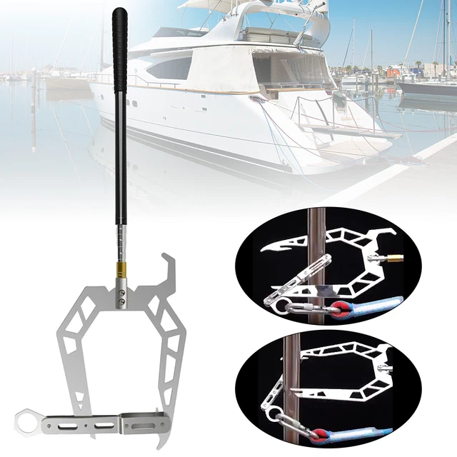 MOORING ROPE DOCK Hook Threader Long-distance Telescopic Boat Hook Multi-Purpose £17.48 ...
