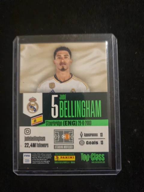 CARTE PANINI TOP Class 2024 Jude Bellingham #205 Rainbow Master Foil ...