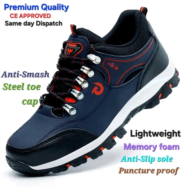MENS SAFETY SHOES Work Trainers Lightweight Steel Toe Cap, Puncture ...
