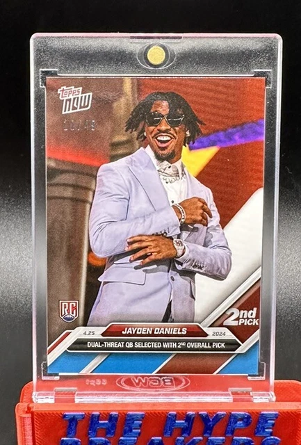 /49 JAYDEN DANIELS Blue Parallel 2024 Topps Now Draft Night Commanders ...