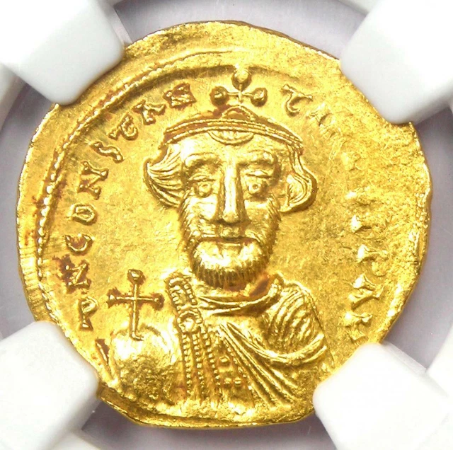MONEDA DE ORO bizantina Constans II AV Solidus 641-668 dC - Certificada ...