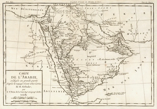 ARAB PENINSULAR ORIGINAL Copperplate Map Brion de La Tour 1780 £123.28 ...