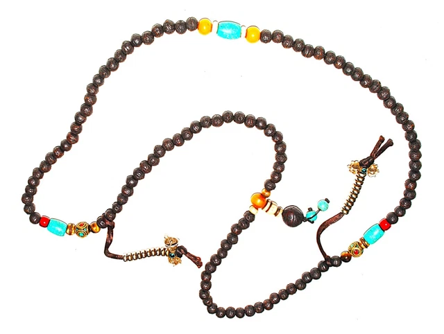 ÄLTERE MALA 108 buddha eyes !!! schöne Ziersteine., Bindu, Counter ...