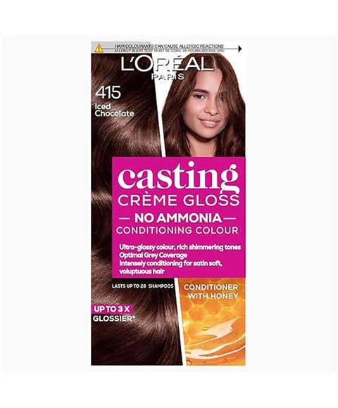 LOREAL PARIS CASTING Creme Gloss Conditioning Color 415 Iced Chocolate ...
