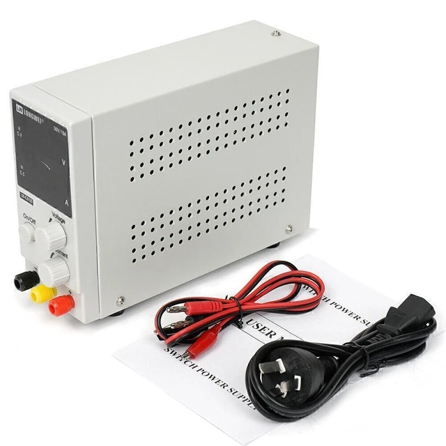 DC POWER SUPPLY 30V 10A Adjustable with 3-Digits LED Variable Lab Bench ...