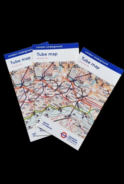 3X LONDON UNDERGROUND TFL Tube Map - NEW November 2022 Current & Latest ...