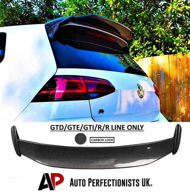VW GOLF R GTD GTI Aspec Style Carbon Fibre Rear Roof Spoiler Boot Wing ...