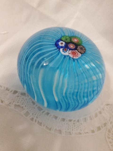 VINTAGE ART GLASS Swirl Millefiori Paperweight - unsigned $44.00 ...