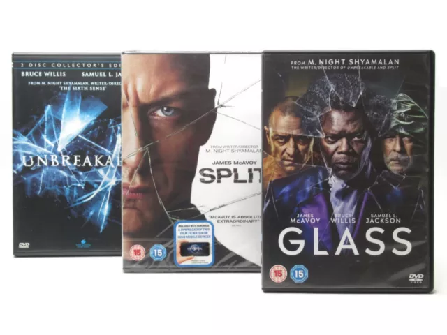 Unbreakable Split Glass Dvd Trilogy Collection Set M Night Shyamalan