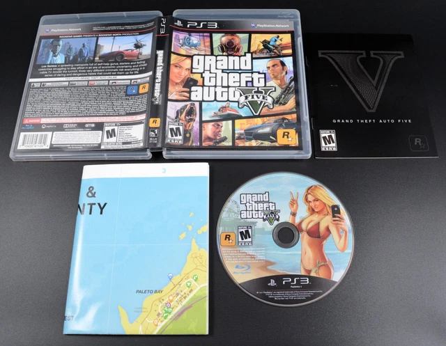 GRAND THEFT AUTO 5 V COMPLETE Poster Map 2012 Authentic Sony ...
