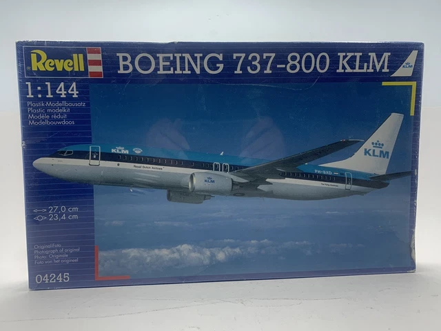 NEW REVELL BOEING 737-800 KLM Airplane Kit 1/144 Scale No. 04245 Sealed ...