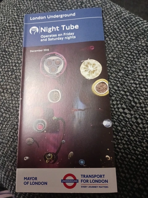 LONDON UNDERGROUND NIGHT TUBE MAP Dec 2016 TFL Transport for London ...