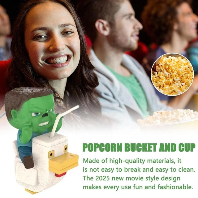 2025 MINECRAFT MOVIE Chicken Zombie 3D Print Popcorn Bucket Cup Set New ...