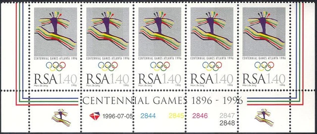 SOUTH AFRICA/RSA 1996 Olympic Games/South African Olympics Emblem 5v c ...