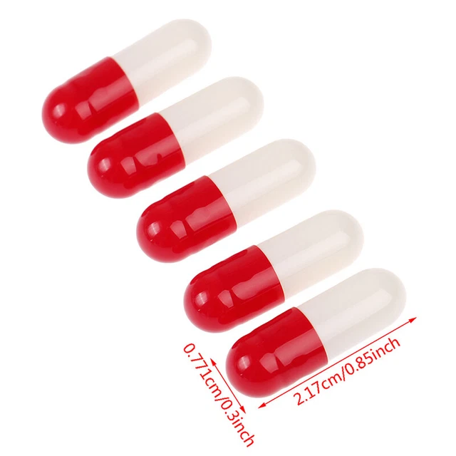 1000PCS EMPTY HARD Gelatin Capsule MedicineCapsule 0# Red And White ...