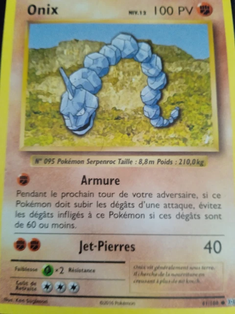 UNE CARTE POKÉMON onix très rare en bonne. EUR 90,00 - PicClick FR
