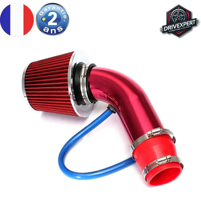 KIT DE FILTRE à air en aluminium 76mm Rouge - Haut débit pour voiture ...
