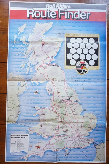 1980S RAIL RIDERS Route Route Map British Rail Original Railway Poster ...