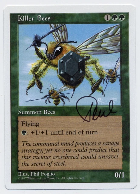 MTG ARTIST PROOF Killer Bees 4th Edition Phil Foglio Magic The ...