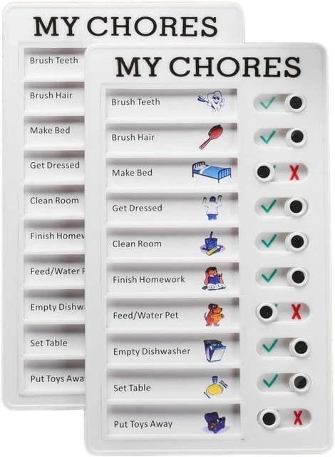 2 PIECES CHORE Chart for Multiple Kids,Daily Chore Schedule for 2 Kids ...