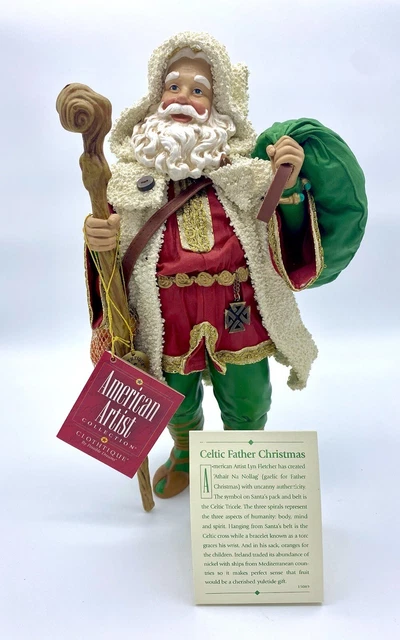 VINTAGE CLOTHTIQUE CELTIC Father Christmas Irish Santa LARGE Figurine ...