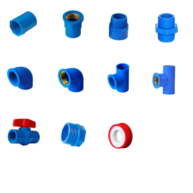 1& BLUE PVC Imperial BSP Threaded Pressure Pipe Fittings Ponds Pools ...