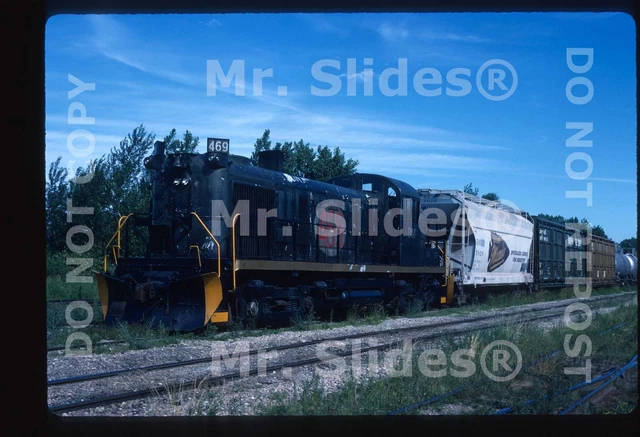 ORIGINAL SLIDE D&M Detroit & Mackinac ALCO RS3 469 W/Train Bay City MI ...