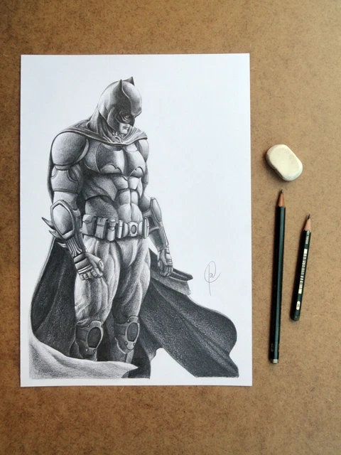 BATMAN DESSIN ORIGINAL, mine graphite, DC Comics EUR 50,00 - PicClick FR