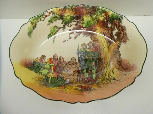 ROYAL DOULTON POTTERY Under Greenwood Tree Robin Hood Men Large Oval ...
