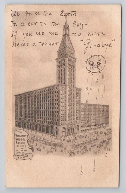 THE MONTGOMERY WARD And Building Chicago Illinois c1907 Antique ...