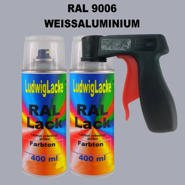 RAL 9006 ALUMINIUM Blanc Mat 2x 400ml Spray Peinture Freihaus ...