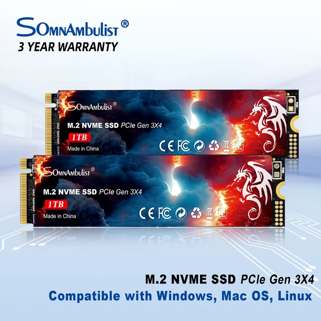 1TB 512GB SSD M.2 PCIe NVMe Solid State Drive 2500MB/s Computer Laptop ...
