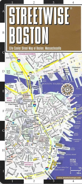 MAP OF BOSTON, Massachusetts, Laminated Street Map by Streetwise £4.66 ...