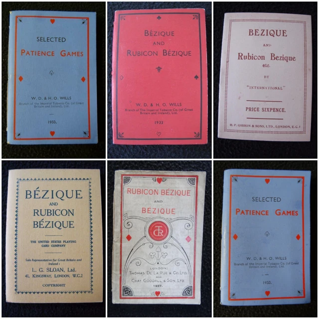 VINTAGE RULE BOOK Booklet Playing Card Games Patience Canasta Rubicon ...