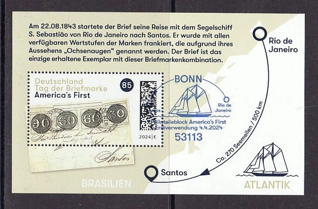 NEW GERMANY FEDERAL Republic of Germany April 2024 block Bl 93 Mi 3822 ...