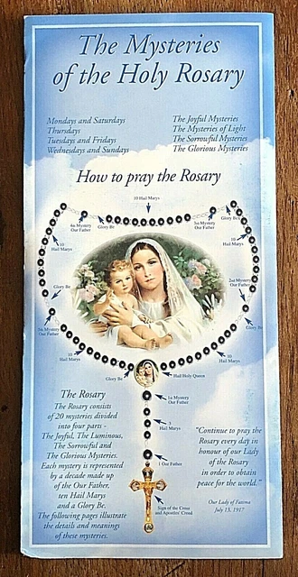 HOW TO PRAY the Rosary folding Leaflet, ideal for home use, catholic ...