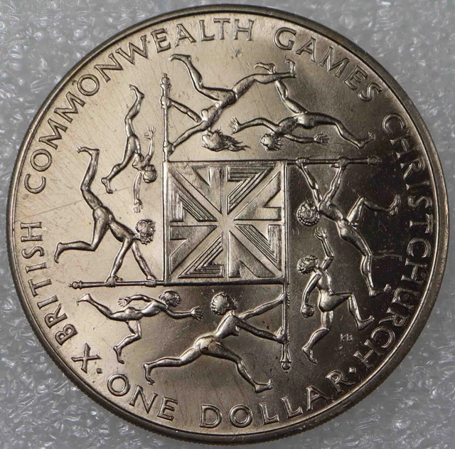 $1 NEW ZEALAND 1974 Dollar British Commonwealth Games CuNi coin [3970 £ ...