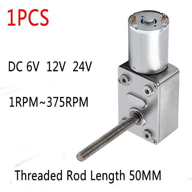 JGY370 TURBO WORM Reduction Gear Motor 6V 12V 24V Gearbox M6x50MM ...