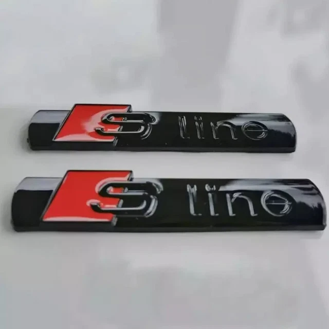 2X S-LINE EMBLEM Glänzend Schriftzug Logo Badge Kotflügel Glanz Für ...