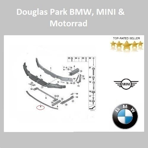 BMW GENUINE FRONT Bottom Bumper, Carrier Bar. 1/2 Series F40 F44 ...