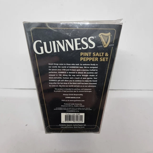 FAB GUINNESS PINT Glass Ying Yang Ceramic Salt & Pepper Shakers £26.71 ...