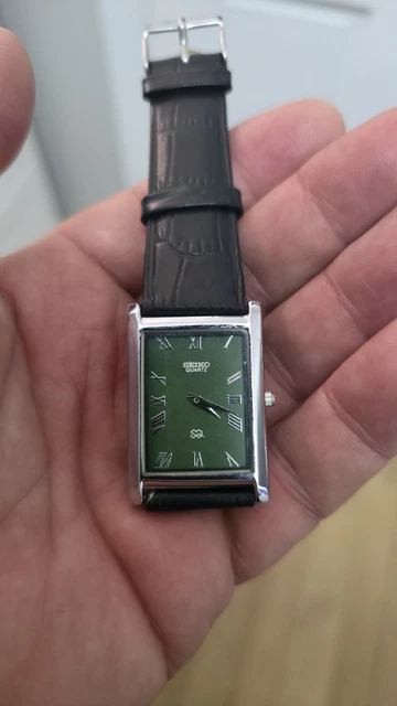 SEIKO SLIM TANK Green Dial Quartz Men's Watch With Steel Bezel £26.72 ...